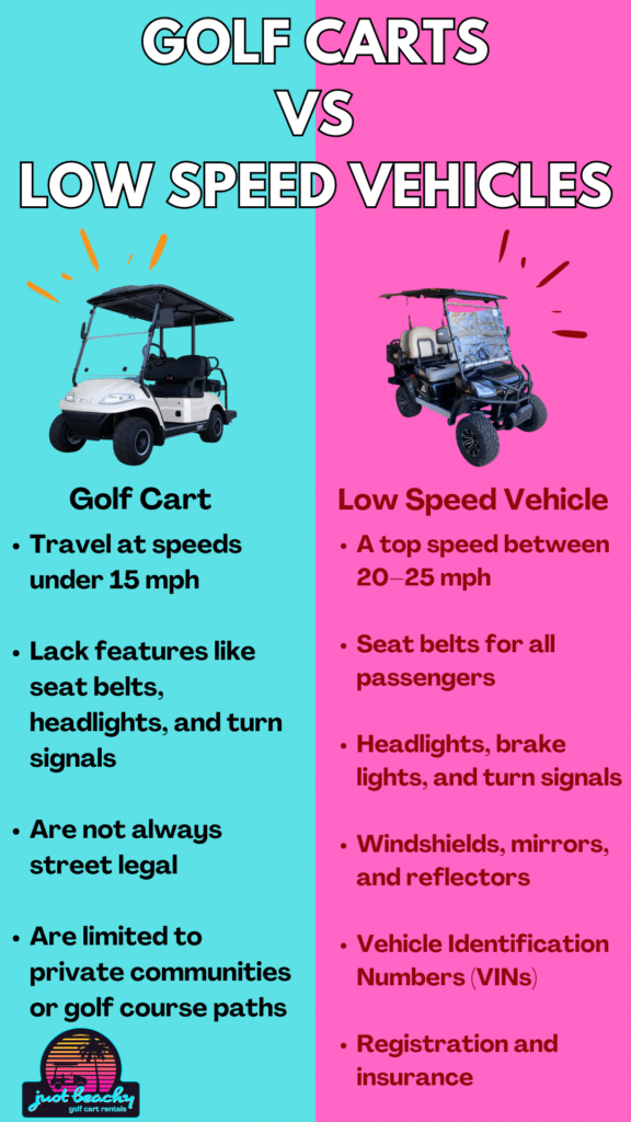 Difference between golf carts and low speed vehicles